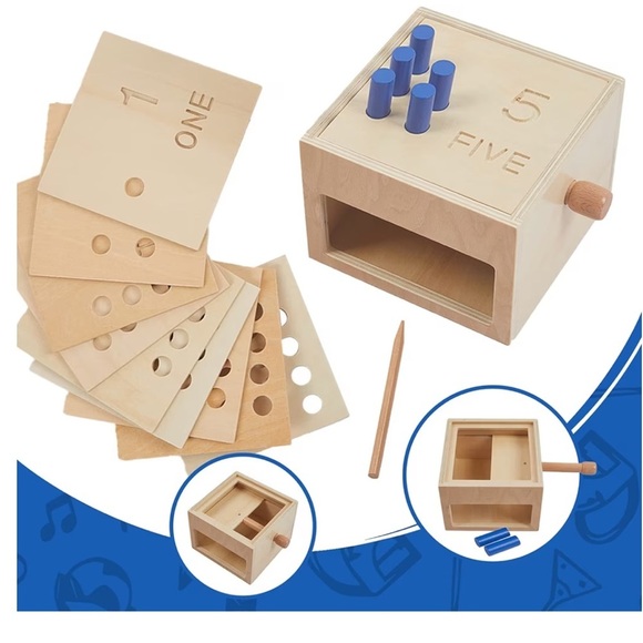 Other | Montessori Toddler Counting Peg Board Box With Number Wooden ...